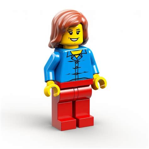 Premium Photo Lego Girl With Long Hair And Red Dress 3d Character Design