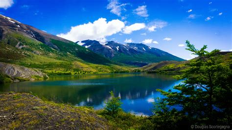 Wallpaper Id 17382 Waterfall Lake Rocks Torres Del Paine
