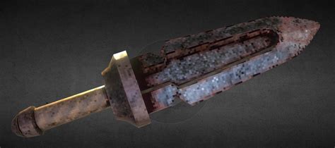 Pixelated Fantasy Dagger 3d Model Turbosquid 1203572