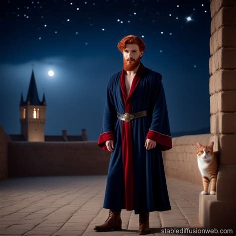 Red Eyed Wizard With Starry Blue Robe Stable Diffusion Online