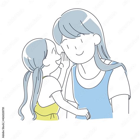 お母さんに内緒話をする女の子 Stock Vector Adobe Stock