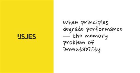 When Principles Degrade Performance — The Memory Problem Of