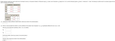 Solved A Compute The Multiple Coefficient Of Chegg