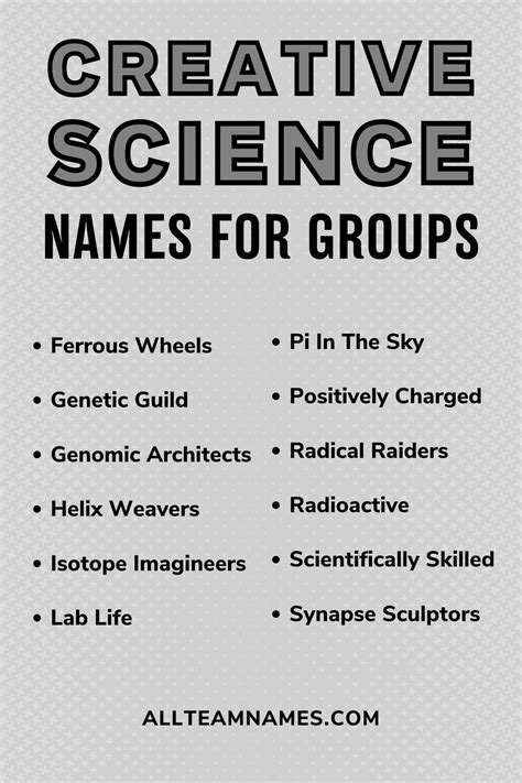 123 Brilliant Science Group Names For Teams And Clubs