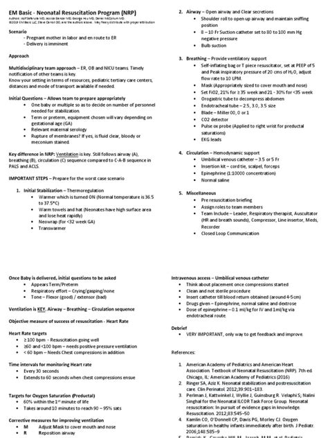 66 Neonatal Resuscitation Show Notes 1 Pdf Cardiopulmonary