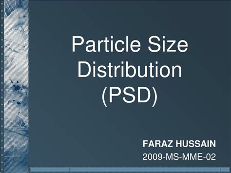 Ppt Understanding Particle Size Distribution For Efficient Materials