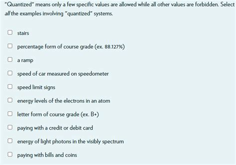 Solved Quantized Means Only A Few Specific Values Are
