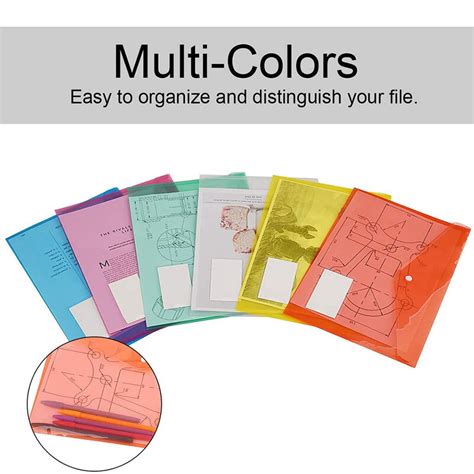 A4 투명 문서 가방 종이 파일 폴더 문구 학교 사무실 케이스 Pp 5 색 사무실 정리용 제품 파일링 5 개 서류