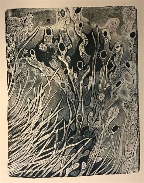 Gel Plate Masking Tape Colllagraph Lithography Prints Monoprint