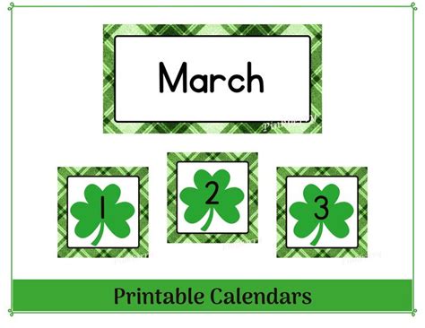 March Classroom Calendar Header And Numbers Printable And Resizable Calendar Headers And Numbers