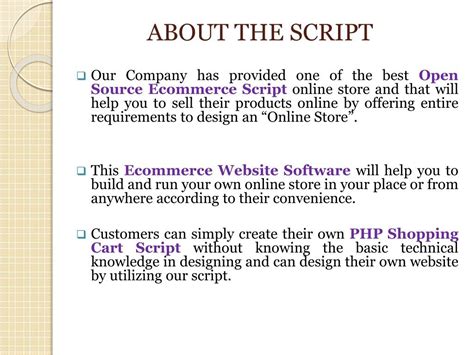Ppt Open Source Ecommerce Script Php Shopping Cart Script Ecommerce Software Ecommerce