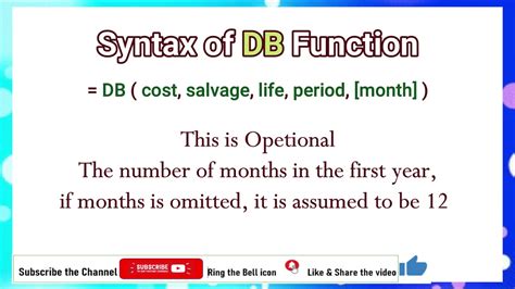 How To Use DB Function In Excel With Examples Financial Function YouTube
