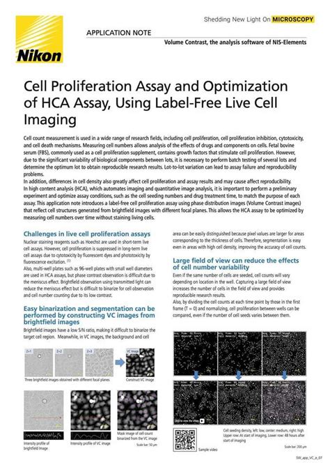 Cell Proliferation Assay And Optimization Of Hca Assay Using Label