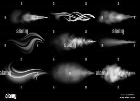 Realistic Air Blow Wind Flow And Dust Spray Effect Curve Shapes Of