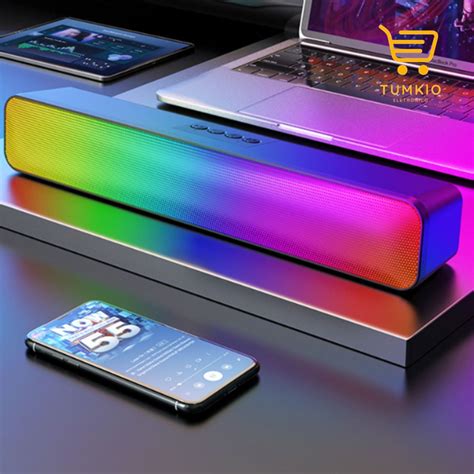 Caixa De Som Bluetooth Rgb Led Computador Pc Gamer Luz De Respiração Fria Alto Falante Xdg296