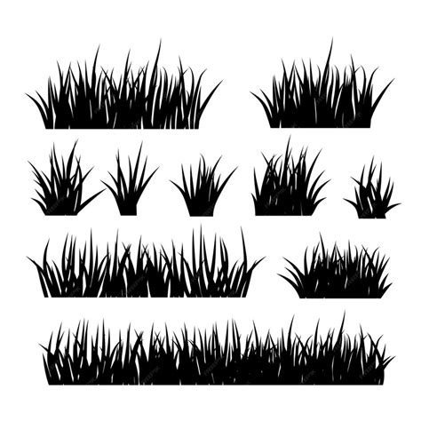 Premium Vector Black Silhouette Of Grass Template For Summer Birthday