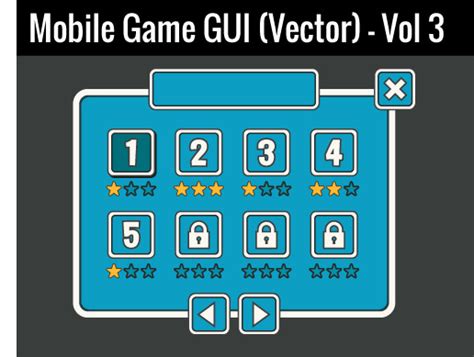 Mobile Game Gui Vector Vol 3 2d Icons Unity Asset Store