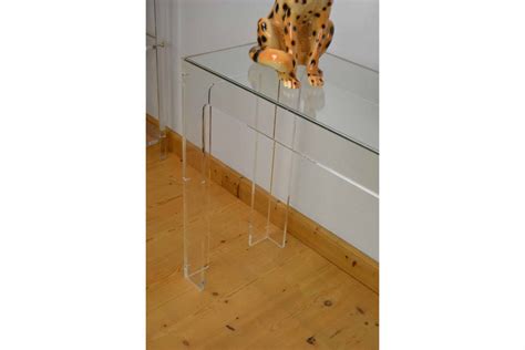 Plexiglass Console Table With Glass Top 1970s Retro Station