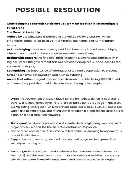 Draft And Possible Resolutions Pdf Aids Social Science