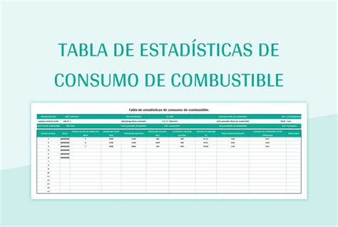 Plantilla De Formato Excel Tabla De Estadísticas De Consumo De