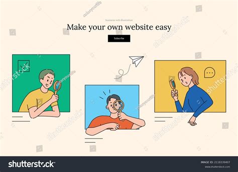 people using magnifying glass web design stock vector royalty free
