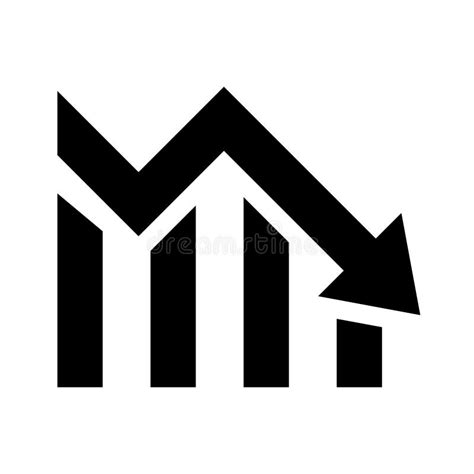 Down Market Decrease Graph Icon Design Stock Vector Illustration Of