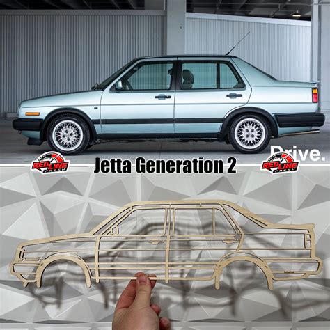 Jetta Generation 2 Silhouette Line Wall Art Big Bear Laser