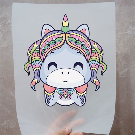 قیمت و خرید استیکر پارچه و لباس مدل Dtf طرح یونیکورن کد H20186 مجموعه 6 عددی