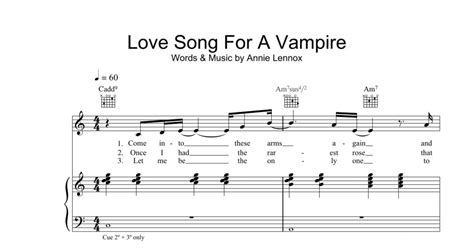Love Song For A Vampire Piano Vocal And Guitar Chords Sheet Music