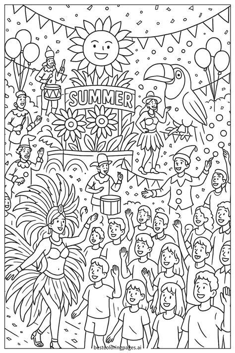 39장의 여름 색칠공부（무료 Pdf 및 Png 인쇄용）
