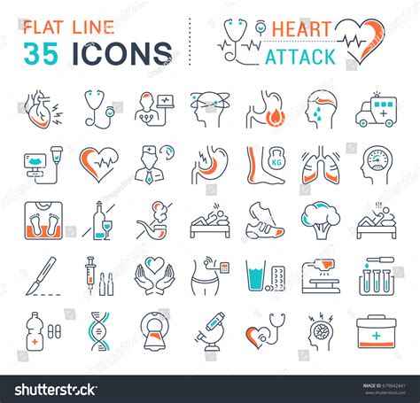 Set Vector Line Icons Sign Symbols Stock Vector Royalty Free 679042441 Shutterstock