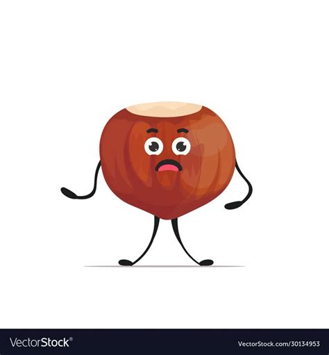 Cute Hazelnut Character Cartoon Mascot Nut Healthy Vector Image On Vectorstock Moose