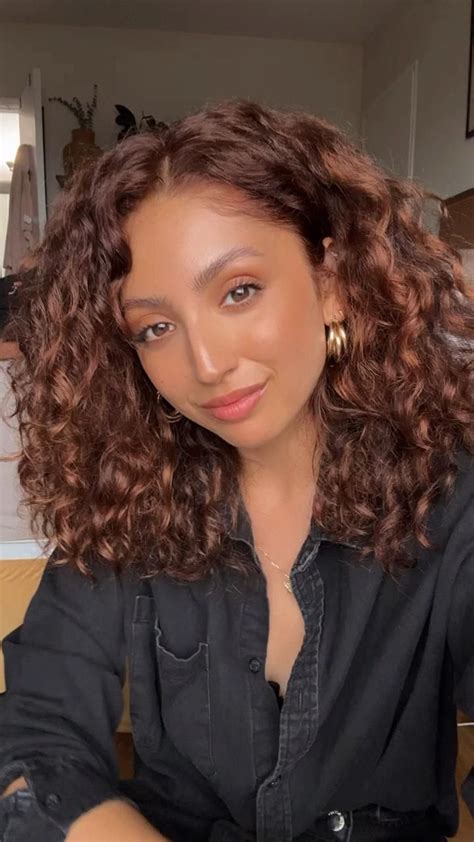 Curly Hair Inspo Copper Hair Rich Chestnut Brunette Copper Balayage