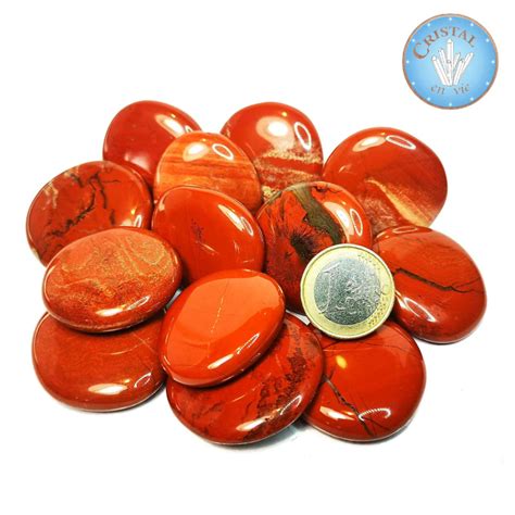 Red Jasper Palm Stone Polished Flat Stone Cristal En