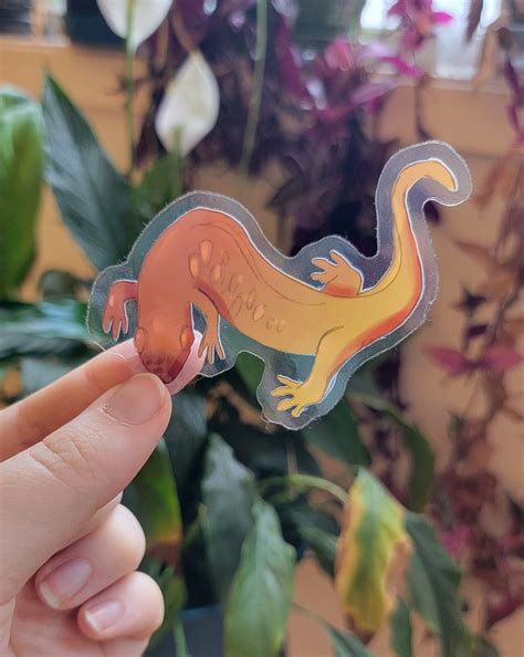 Translucent Brown Lizard Sticker Lunearch Art