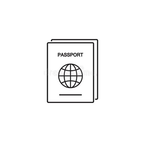 Passport Line Icon Identification Or Pass Document Illustration As A Simple Vector Sign Trendy