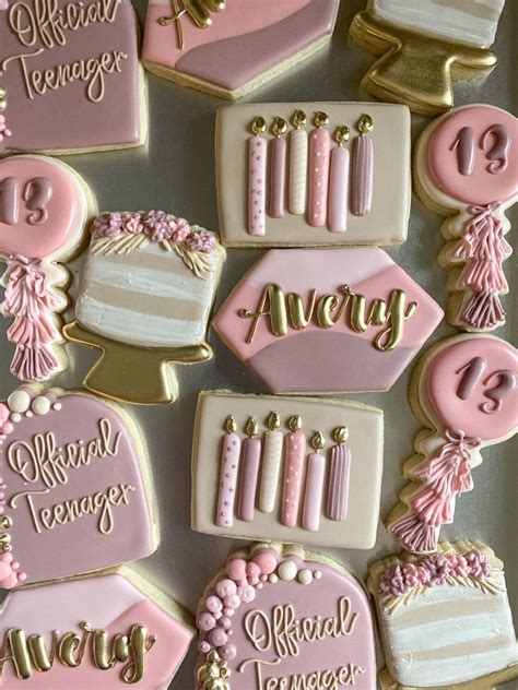Boho 13th Birthday Cookies Happy Birthday Cookie Birthday Cookies