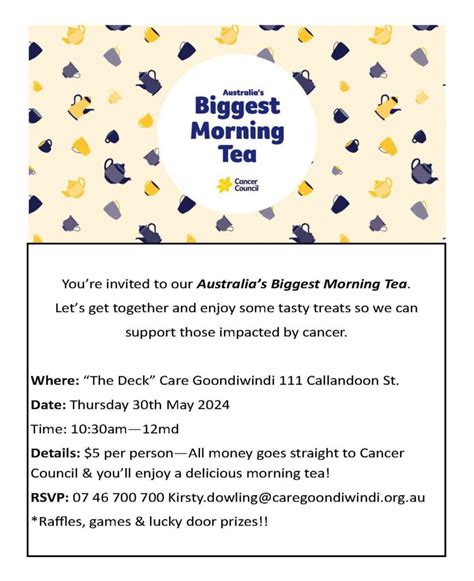 Australias Biggest Morning Tea Care Goondiwindi