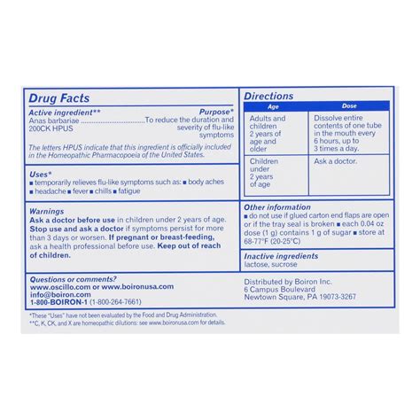 Boiron Oscillococcinum 12 Doses