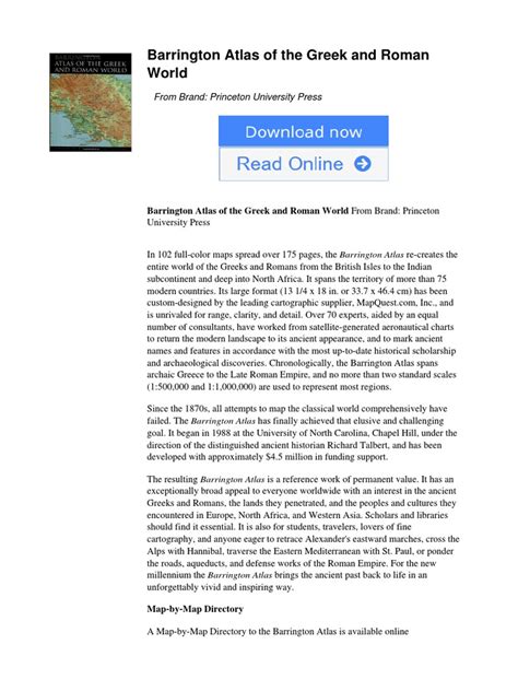 Barrington Atlas Of The Greek And Roman World Pdf Cartography Books