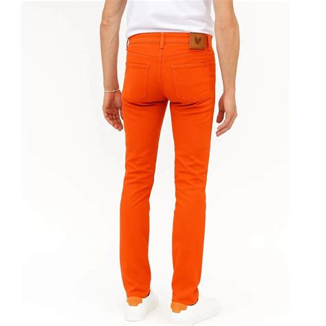 Jean Homme Orange Made France Coupe Droite Audacieuse