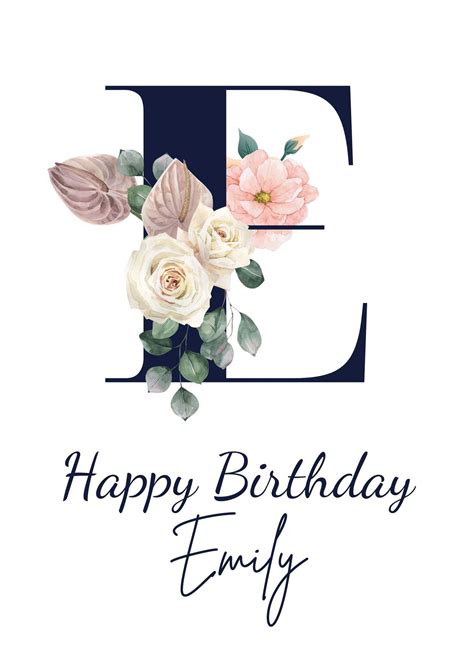 Birthday Card For Her Personalised Birthday Card For Her Floral