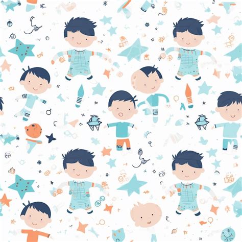 Premium Photo Seamless Pattern Of A Boy With Different Clothes And