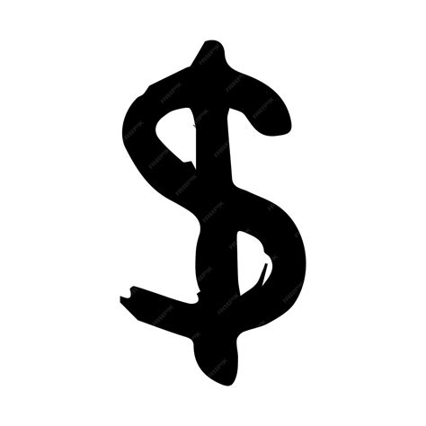 Premium Vector Hand Drawn Dollar Currency Symbol Brush Stroke Doodle