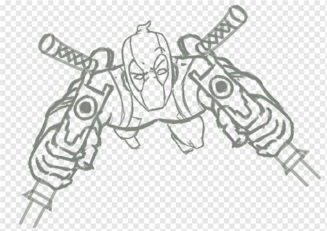 Deadpool Line Art Youtube Drawing Comics Dead Pool Vinkel Kunst
