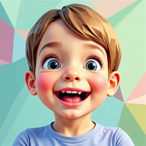 Free Colorful Polygon Portrait Photo Cheerful Geometric Lowpoly