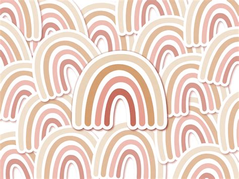 Boho Rainbow Sticker Hand Drawn Boho Rainbow Sticker For Laptop