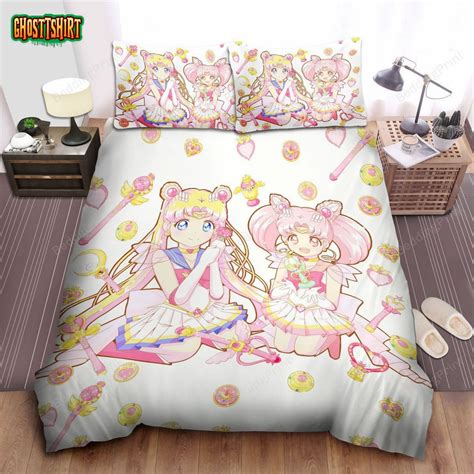 Sailor Moon Usagi Tsukino And Sailor Chibi Moon Bed Sheets Duvet Cover Bedding Set