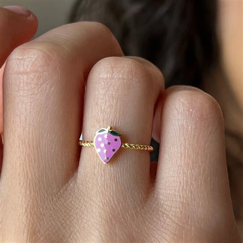 Strawberry Ring Etsy
