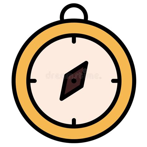 Compass Line Icon Navigation Technology Outline Vector Sign Geolocation Linear Style Pictogram